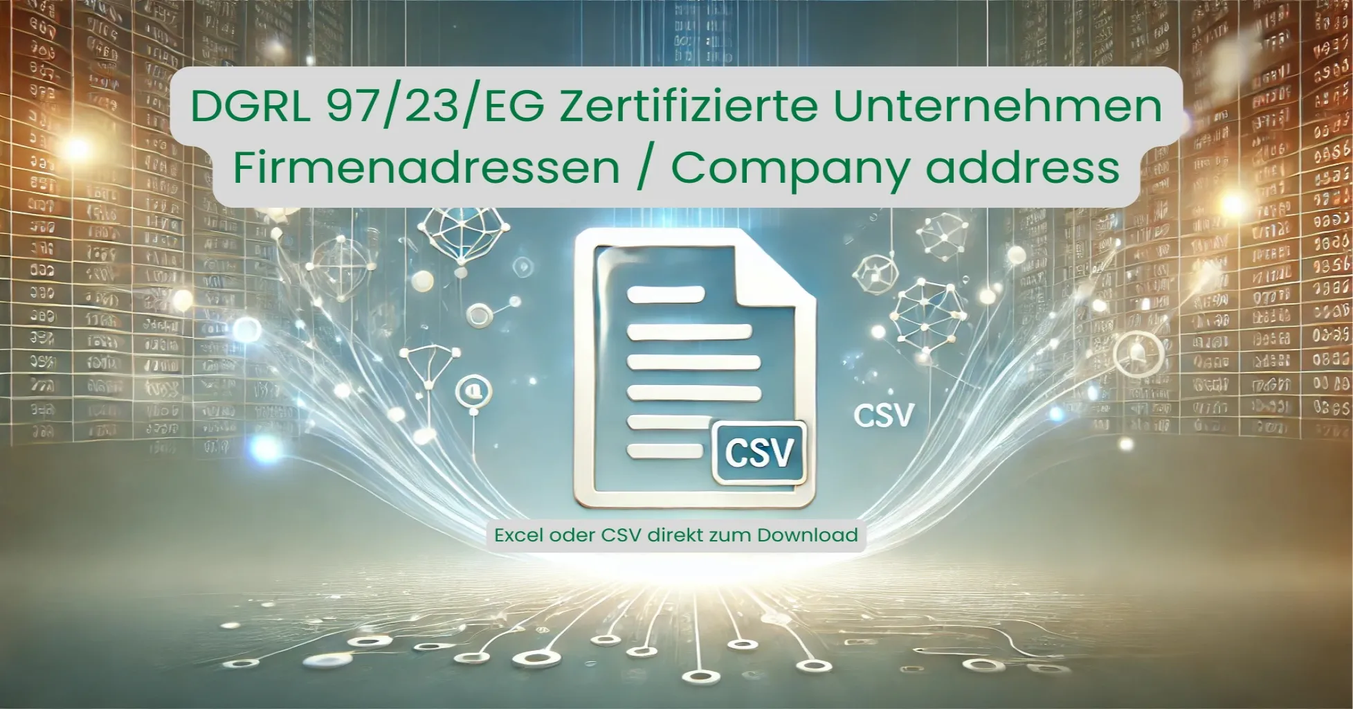 Liste DGRL 97/23/EG Zertifizierte Unternehmen in Deutschland - Excel ...